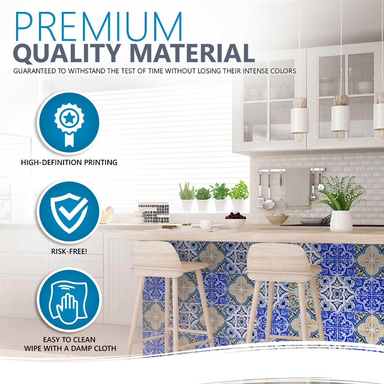 Splashback 24 Tile Stickers Mexican Tile Stickers Mixed for Walls ...