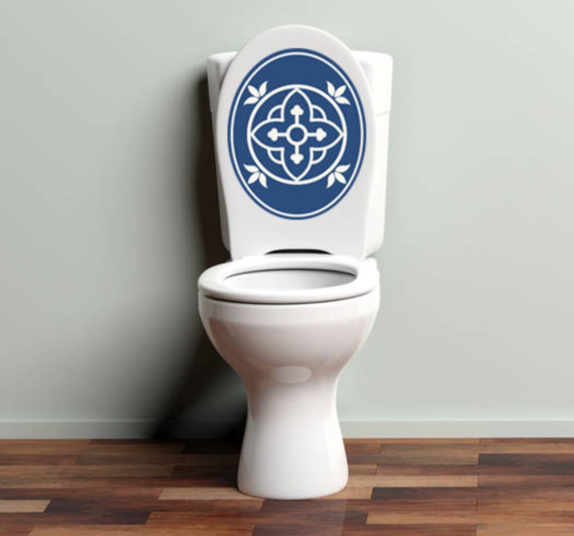 Toilet Decal Set of 2 Bathroom Toilet Tile Sticker Toilet Seat - Etsy