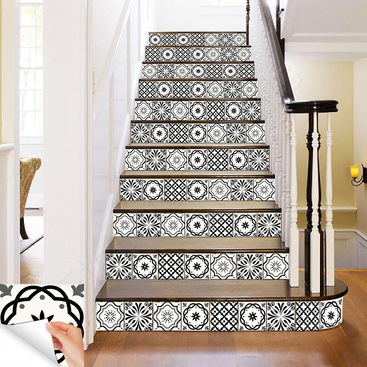 Black and White Tile Set of 24 Tiles Decals Tiles Stickers - Etsy