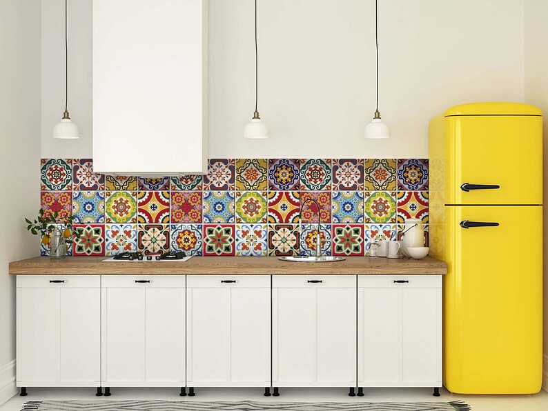 Decals 24 Vintage Traditional Tiles Decals Bathroom Stickers | Etsy