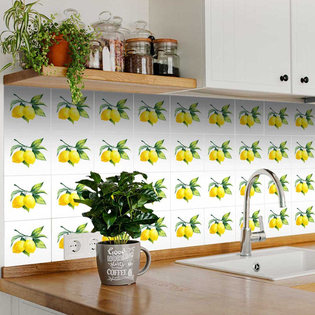 Lemon Tile, Stickers Peel and Stick Lemon Backsplash Tile Design - Etsy