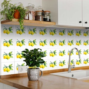 Lemon Tile, Stickers Peel and Stick Lemon Backsplash Tile Design - Etsy