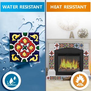 Fireplace Tiles Set of 24 Tiles Decals Tiles Stickers Mixed Tiles for ...