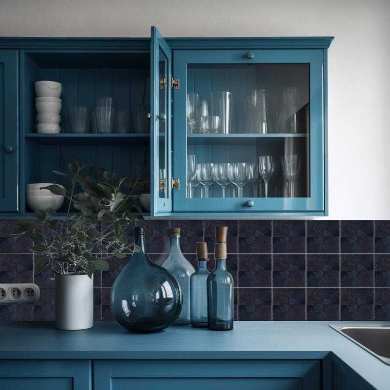 Solid Black Dark Gray Peel and Stick Easy Transforming Dark Backsplash ...