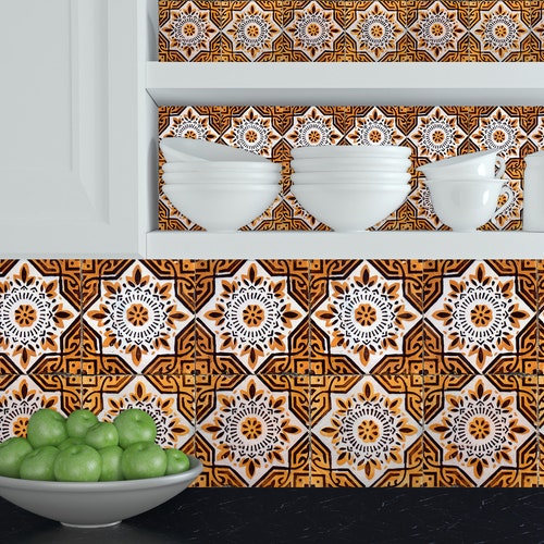 Set of 24 Wall Decals Tile Stickers Spanish Tiles Kitchen - Etsy