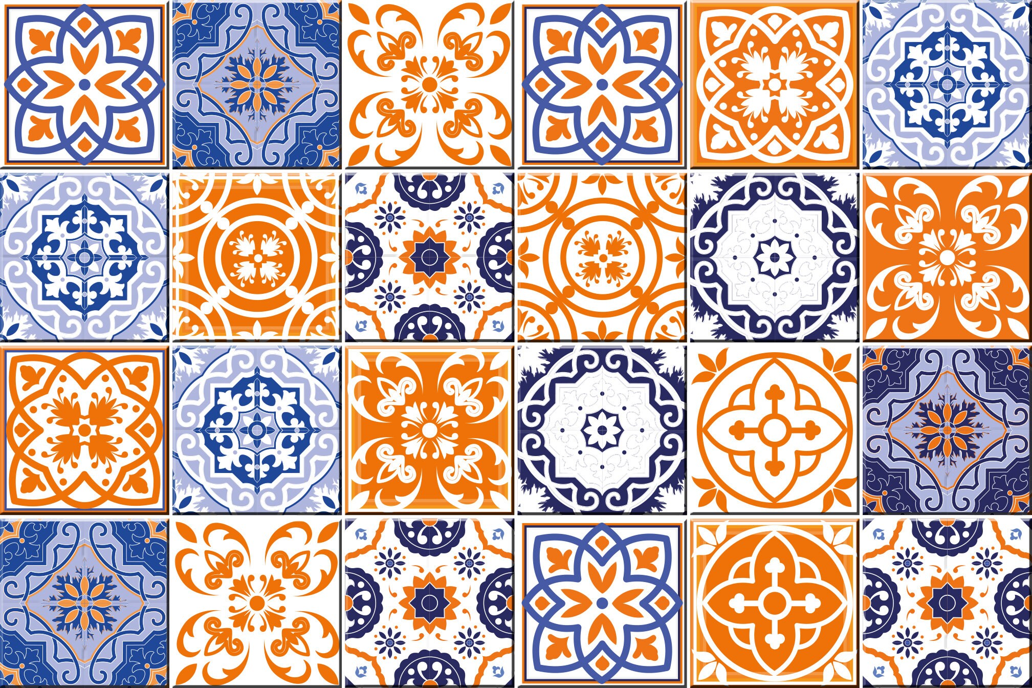 New Greece Blue Tile Design Carrelage Stickers Tile Decal - Etsy