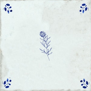 Blue Flower Delft Tile Vintage Blue Self-adhesive Tiles Peel and Stick ...