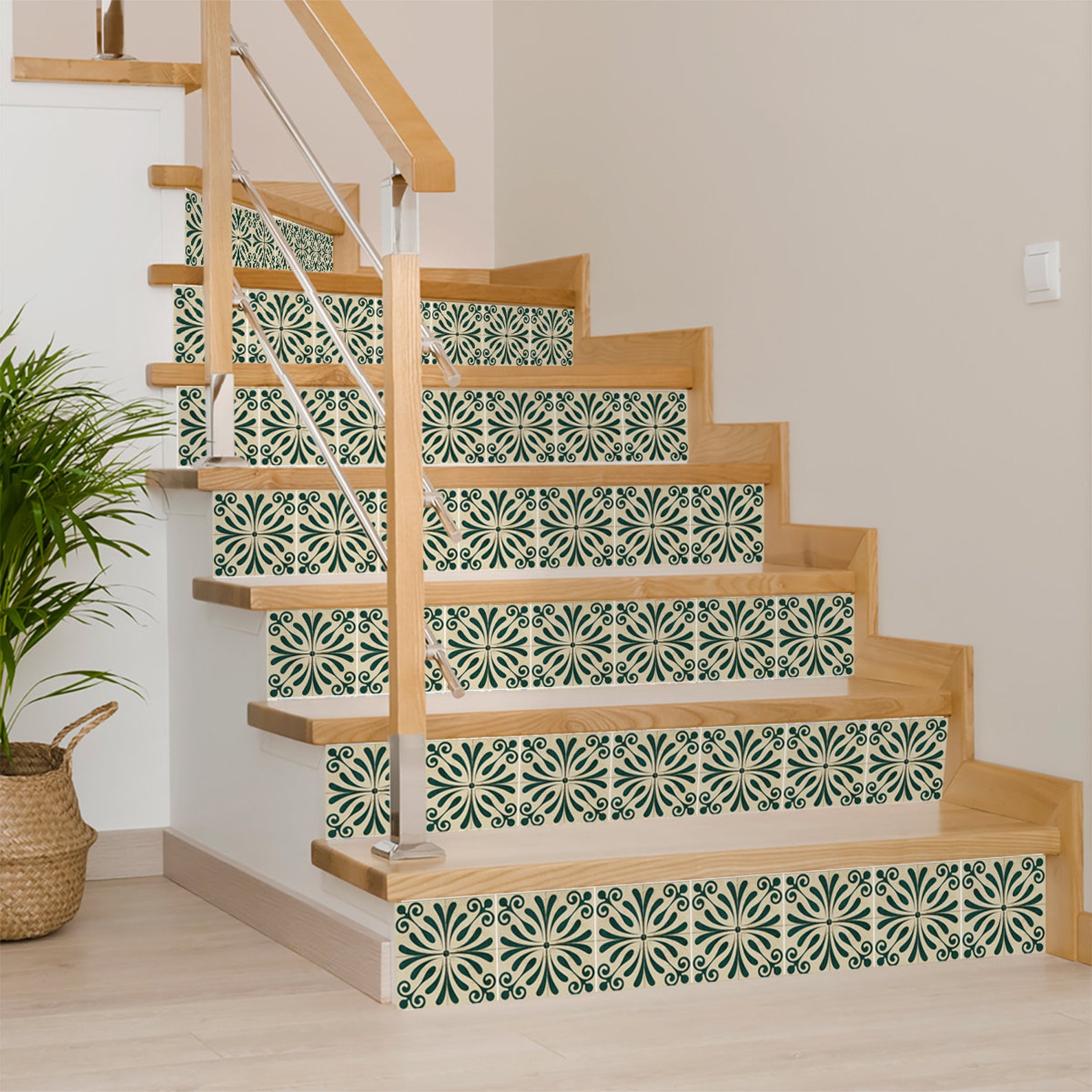 Green Peel and Stick Vinyl Cover Tile Stickers Wall Decor Wallpaper ...