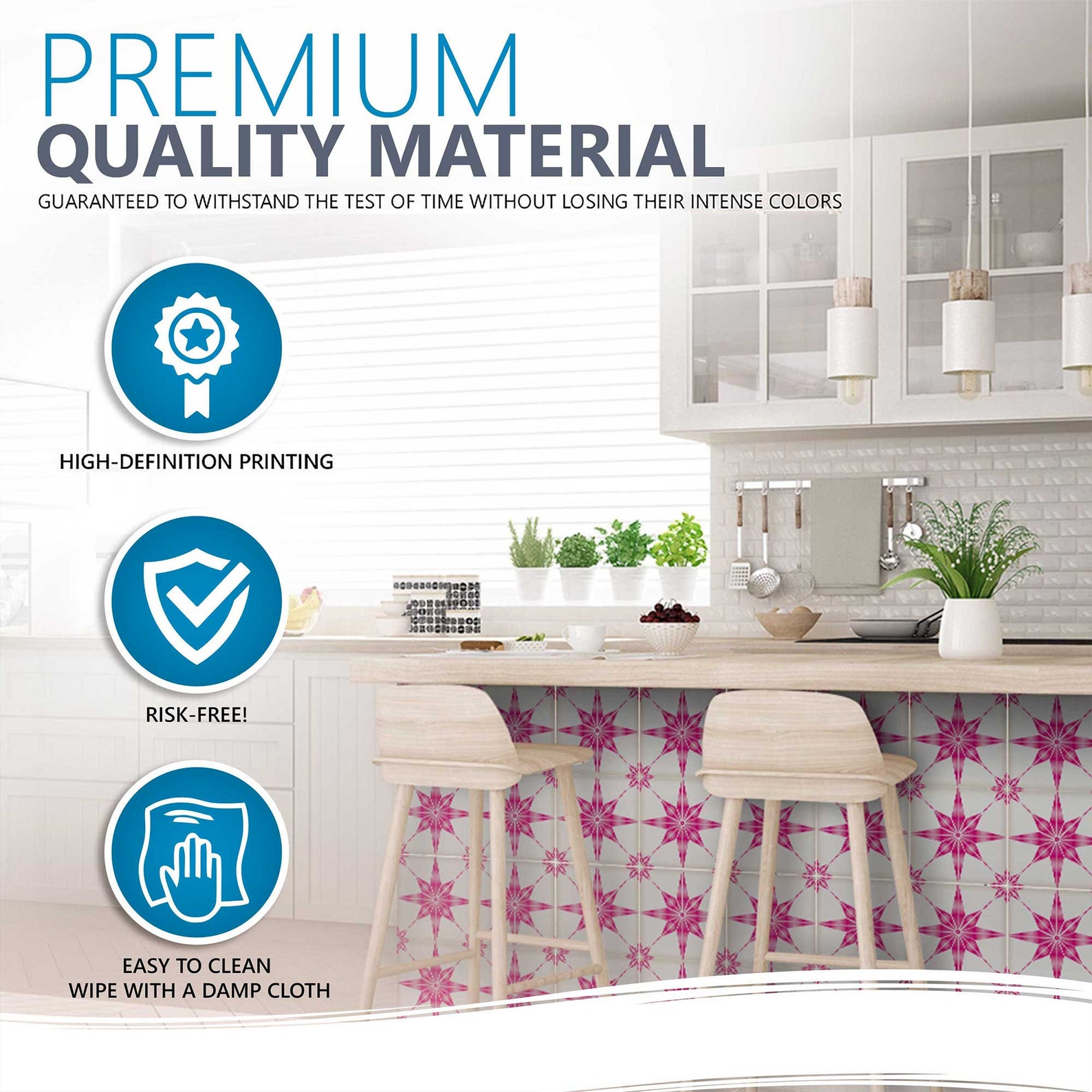 Peel and Stick Tile Stickers Backsplash Design Bathroom Cover Decal ...