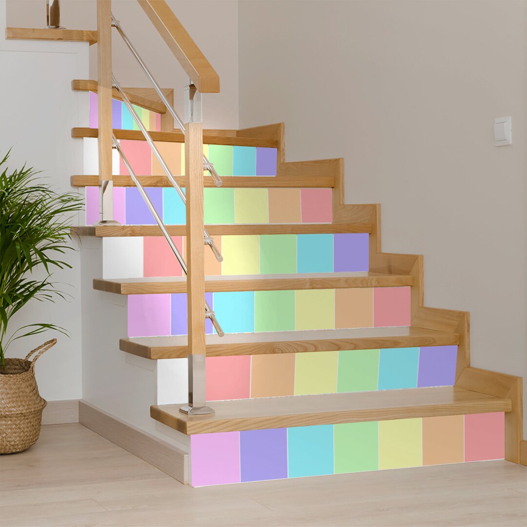 Pestle Rainbow Colors Peel and Stick Wallpaper Tile Stickers DIY ...