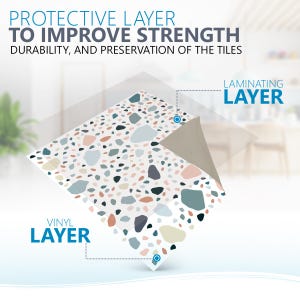 Terrazzo Peel and Stick Backsplash Tile Stickers 24 Tiles Decals Tiles ...
