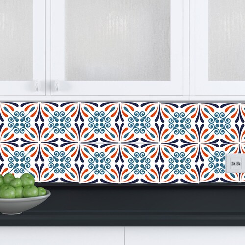 Set of 24 Orange Tile Stickers Kitchen Decals Tiles Stickers - Etsy