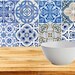 Tiles Decals Set of 8 Tiles Stickers Mixed BLUE Antique Authentic ...