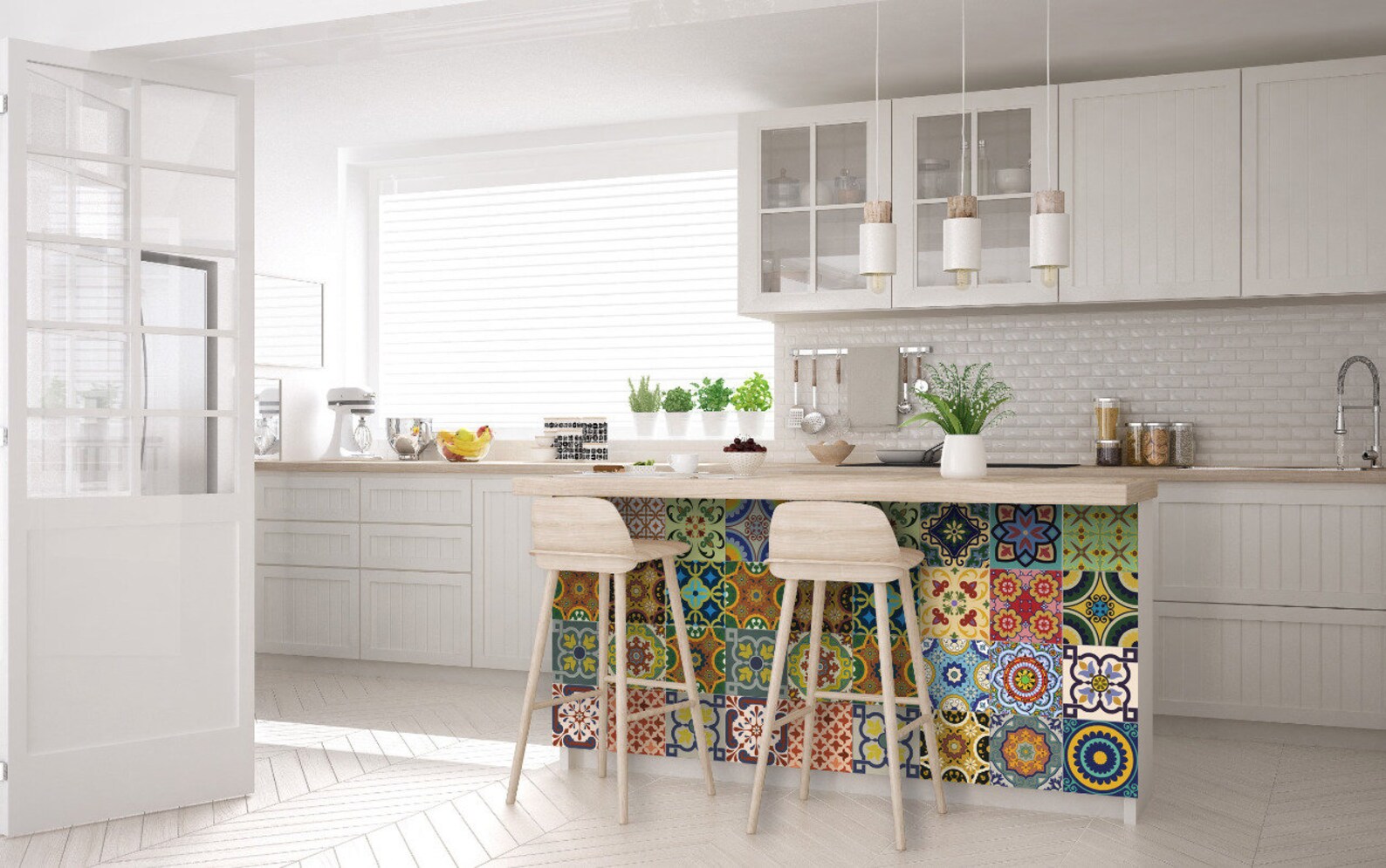 Set of 24 Tiles Decals Tiles Stickers Mixed Tiles for Walls Kitchen ...