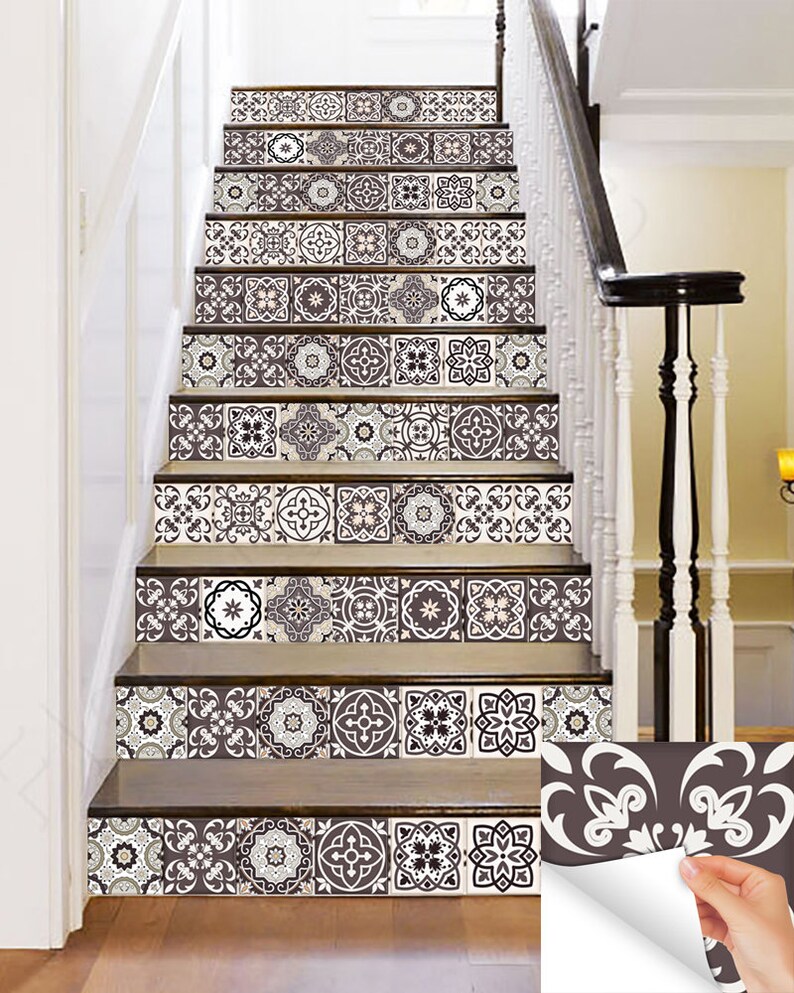 Decals 24 Vintage Traditional Tiles Decals Stickers Stairs - Etsy