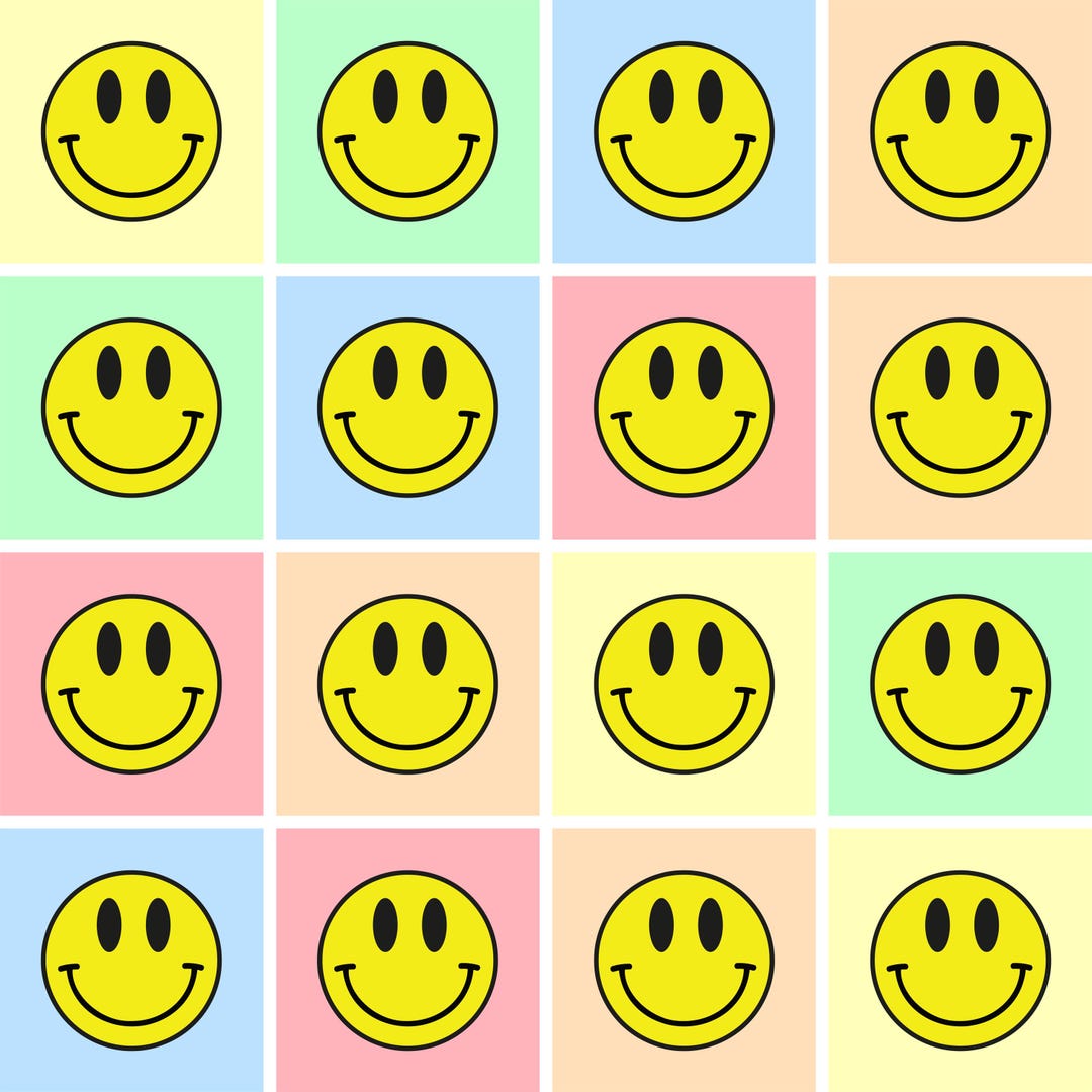Colorful Smiley Face Pattern Peel and Stick for Wall Decoration Tile ...
