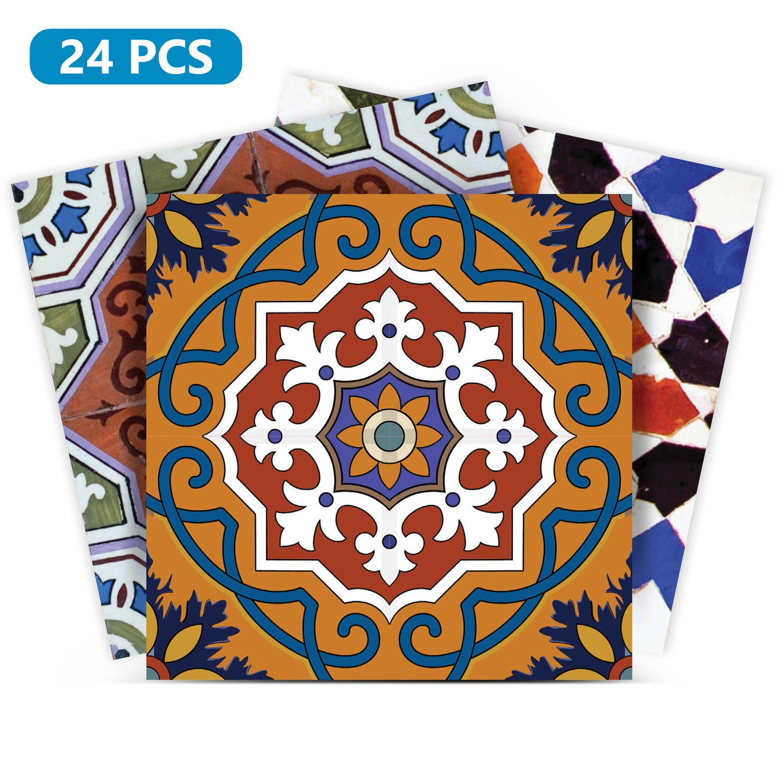 Spanish Set of 24 Tiles Decals Tiles Stickers Tiles for Walls Kitchen ...