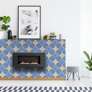 Fireplace Decals Peel and Stick Backsplas Stickers 24 Tiles Decals ...