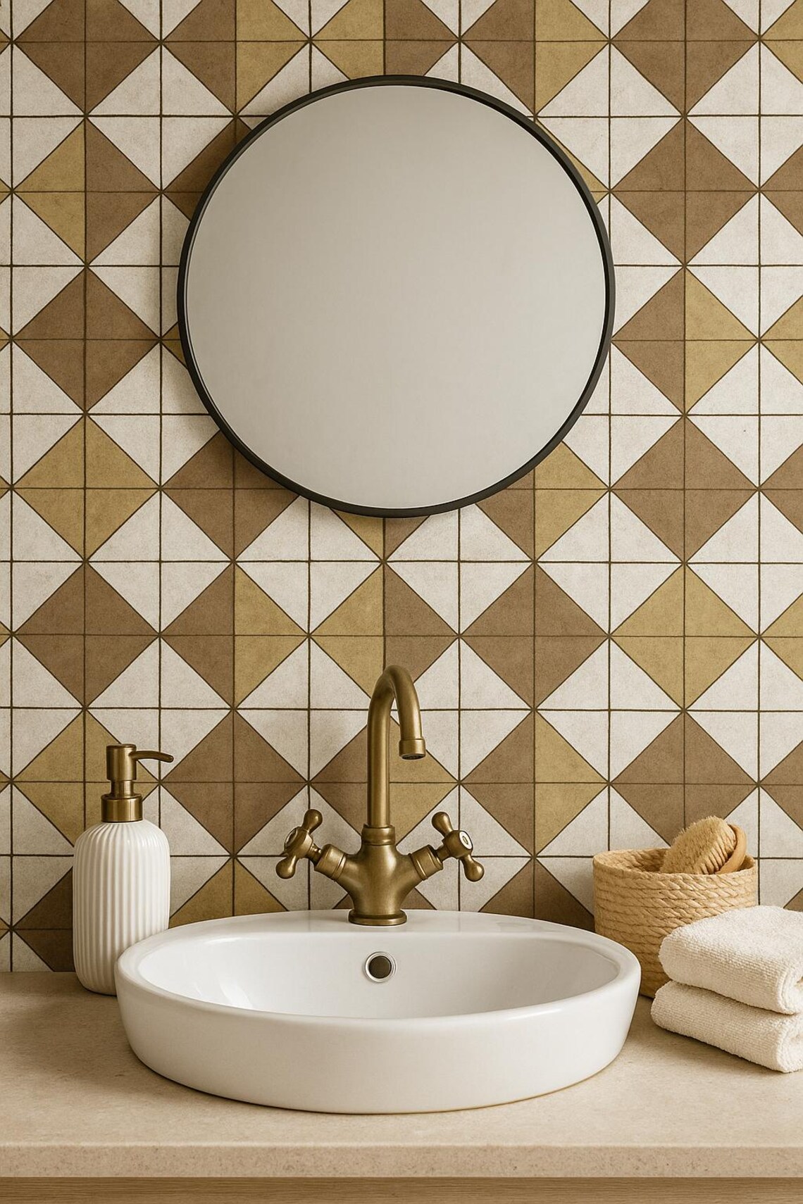 Sticker Stick on Tile Triangular Pattern Brawon Tile Self-adhesive ...