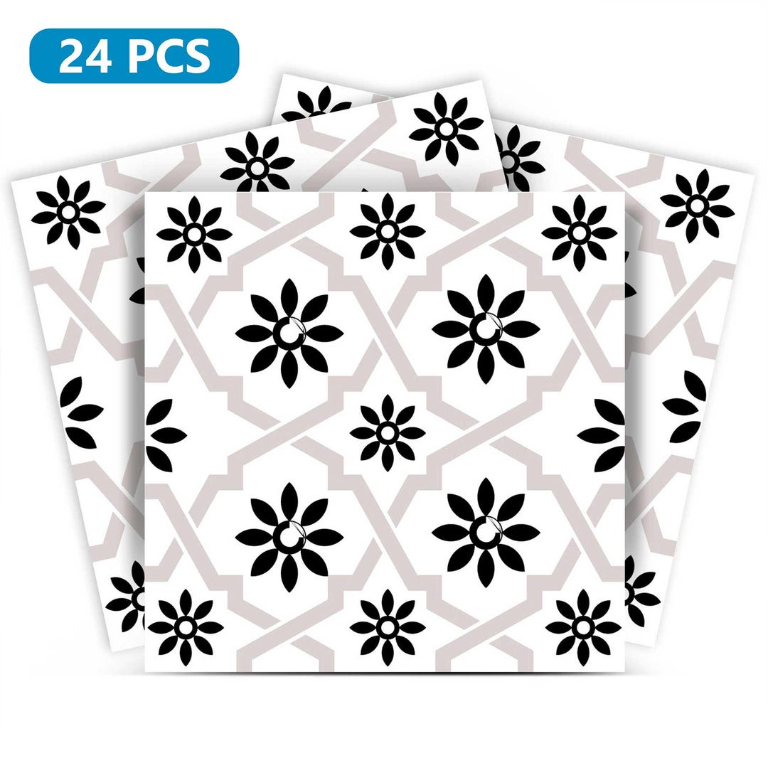 Flowers Decal Flower Tile Stickers Mexican Tile Stickers Mixed for ...