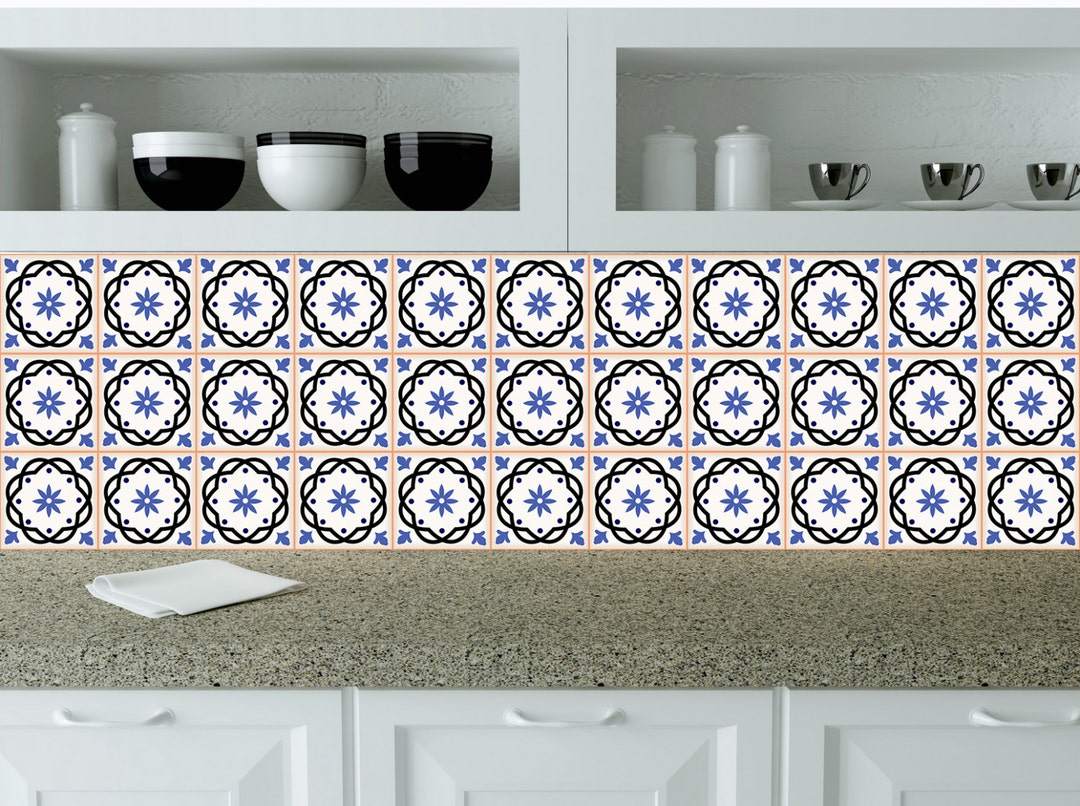 Set of 24 Tiles Decals Tiles Stickers Tiles for Walls Kitchen Bathroom ...
