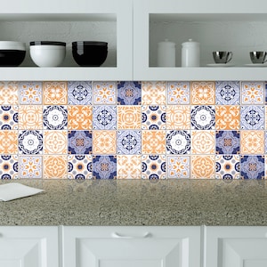 Splashback 24 Tile Stickers Mexican Tile Stickers Mixed for Walls ...