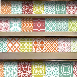 Tile Stickers 24 Tiles Decals Tiles Stickers Mixed Tiles for Walls ...