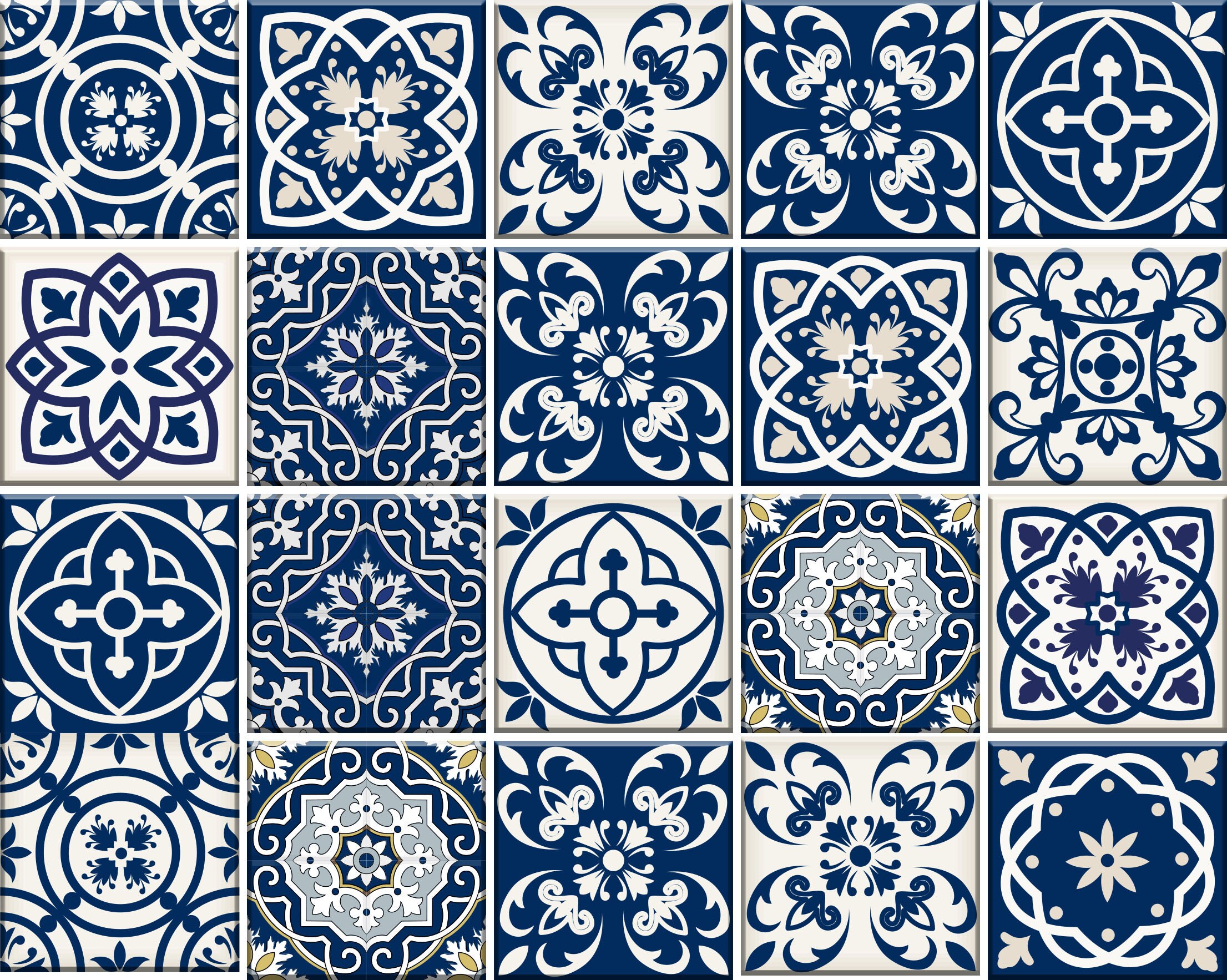 Tile stickers design 24 pcs home decor peel & stick SB9 | Etsy