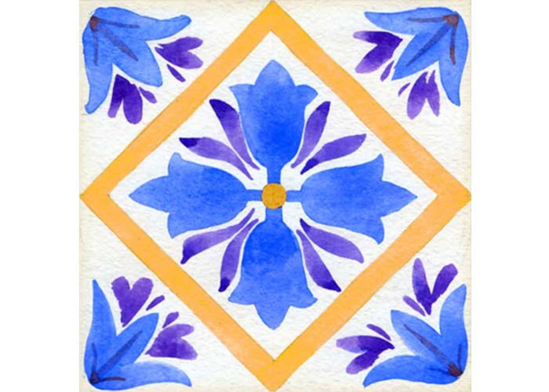 Kitchen Backsplash Trends Blue Orange - Etsy