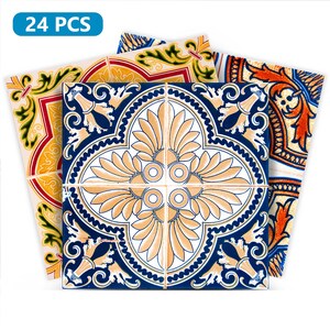 Tile Stickers 24 Tiles Decals Tiles Stickers Mixed Tiles for Walls ...