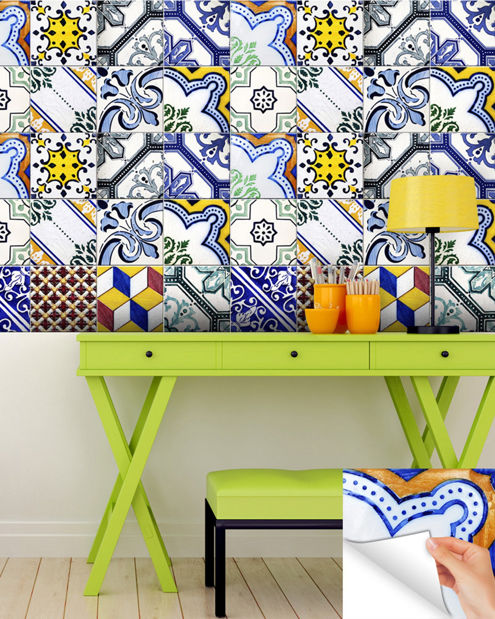Mexican Portuguese Decals 24 Vintage Traditional Tiles Decals Stickers ...