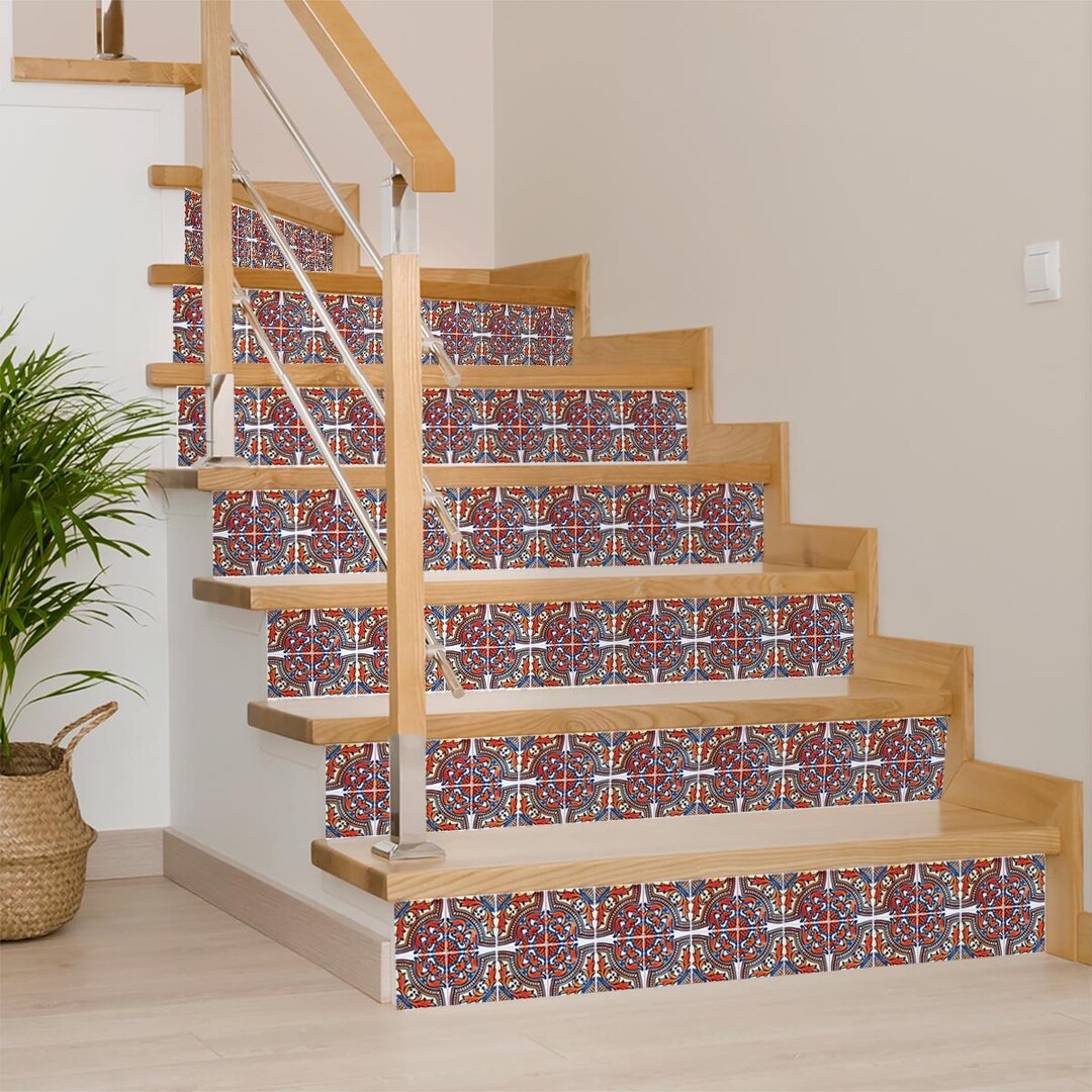 Home Renovation Red Pattern Tile Stickers Easy to Install Model - H39 ...
