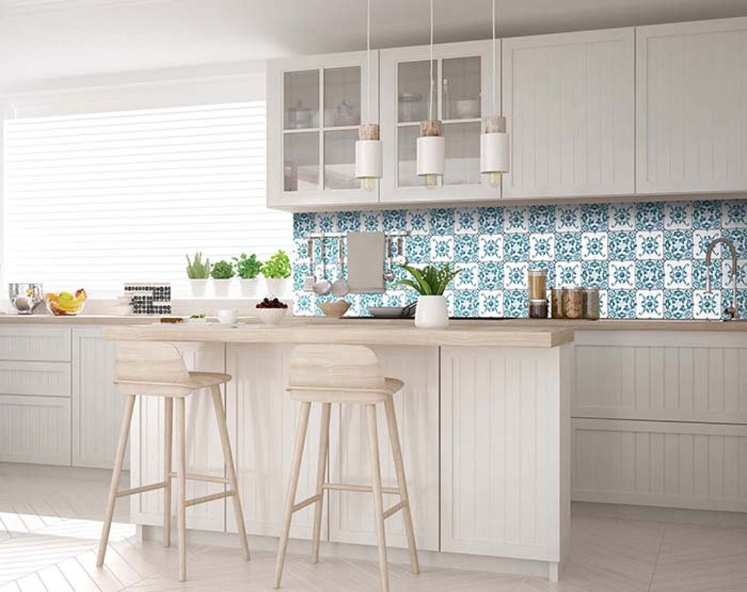 Kitchen Decals Peel and Stick Backsplas Stickers 24 Tiles Decals Tiles ...