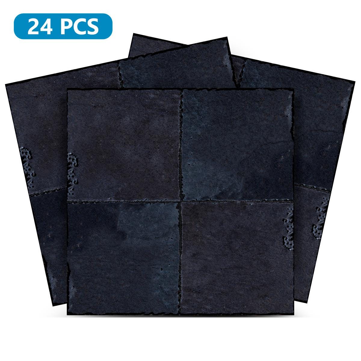 Solid Black Dark Gray Peel and Stick Easy Transforming Dark Backsplash ...