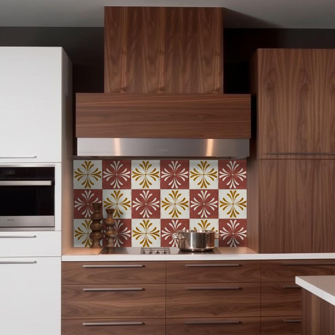 Boho Decor Oven Backsplash Cover Peel and Stick Vinyl Cover Tile ...