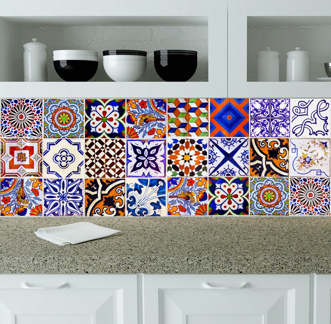 Talavera Bathroom Tile Sticker Set of 24 Tiles Decal Mixed - Etsy Israel
