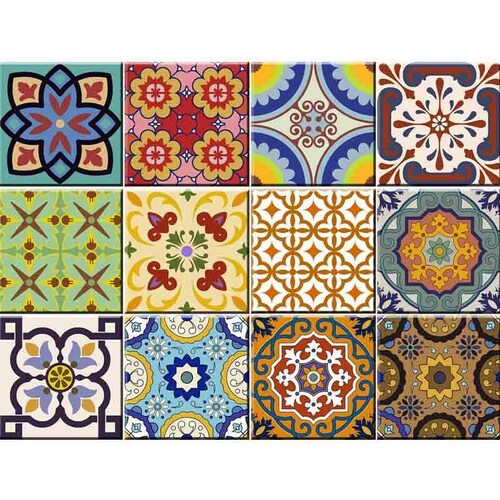 Spanish Set of 24 Tiles Decals Tiles Stickers Tiles for Walls | Etsy