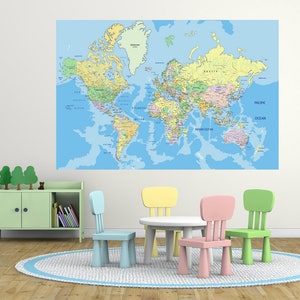 World Map Globe Wall Decals Wall Sticker Map Sdecals Home Style ...
