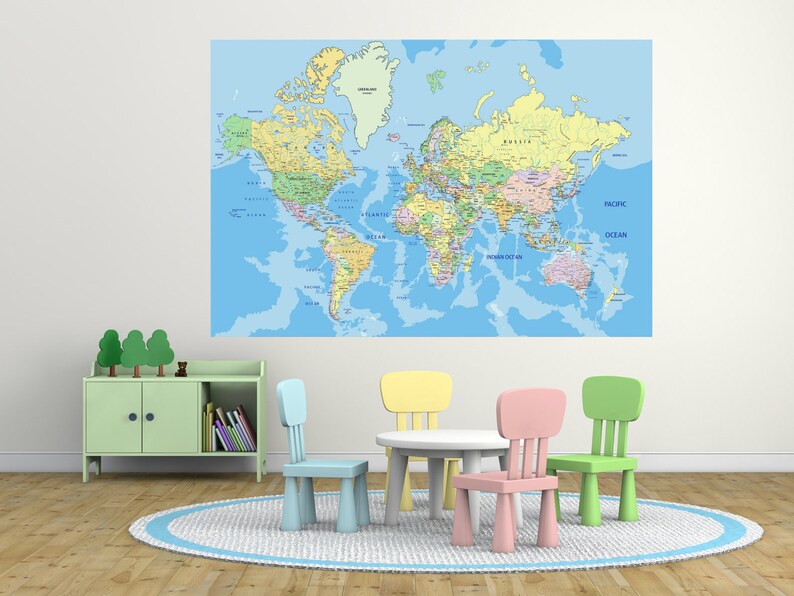 World Map Globe Wall Decals Wall Sticker Map Sdecals Home Style ...