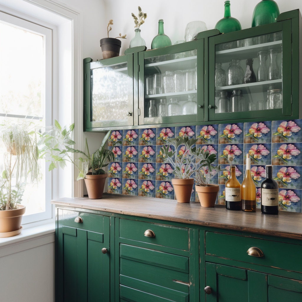 Peel and Stick Flower Tile Flower Tile Backsplash R96 - Etsy