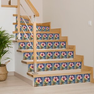 Peel and Stick Flower Tile Flower Tile Backsplash R96 - Etsy