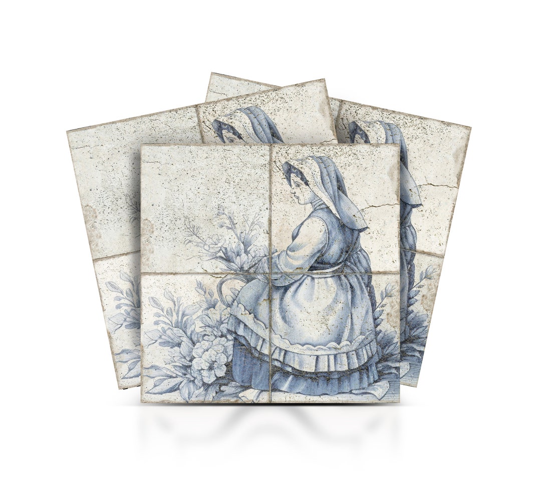 Peel and Stick Delft Tile Stick in Tile Backsplash Decor Authentic ...