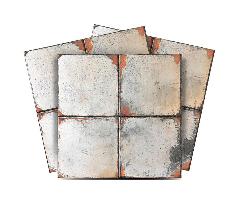 Gray Self-adhesive Tile Stickers Peel and Stick Stair Treads Vintage ...