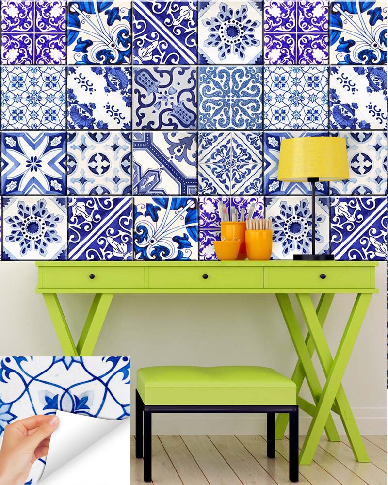 Tiles Stickers MIXED Tiles Decals Set of 24 Tiles Stickers - Etsy