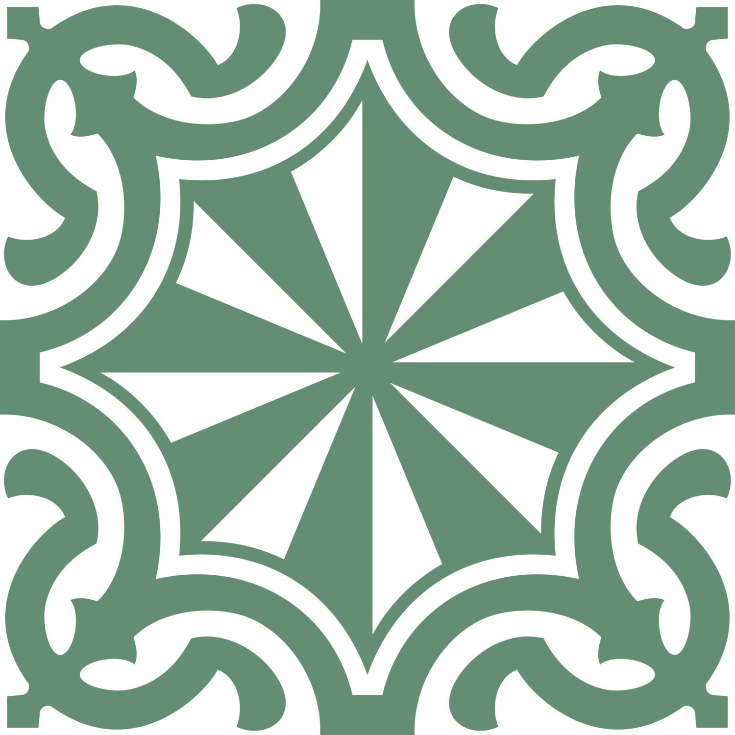 Green vintage Tile Stickers wall mural Bath tile | Etsy