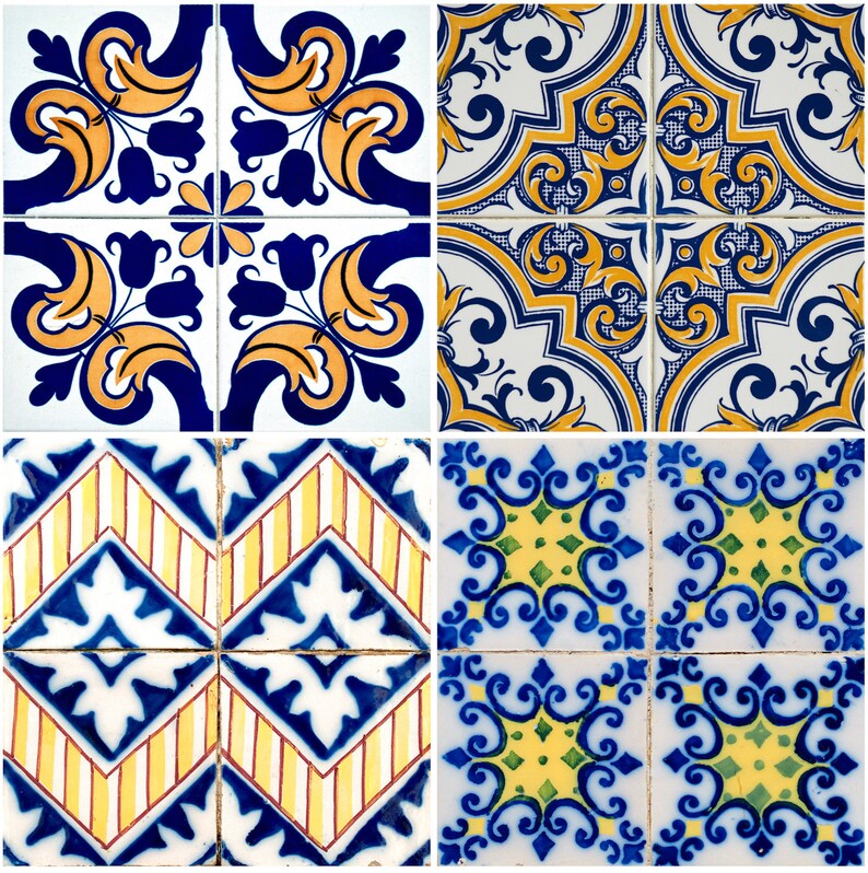 Set of 24 Tile Stickers Mexican Talavera Style Splashback - Etsy