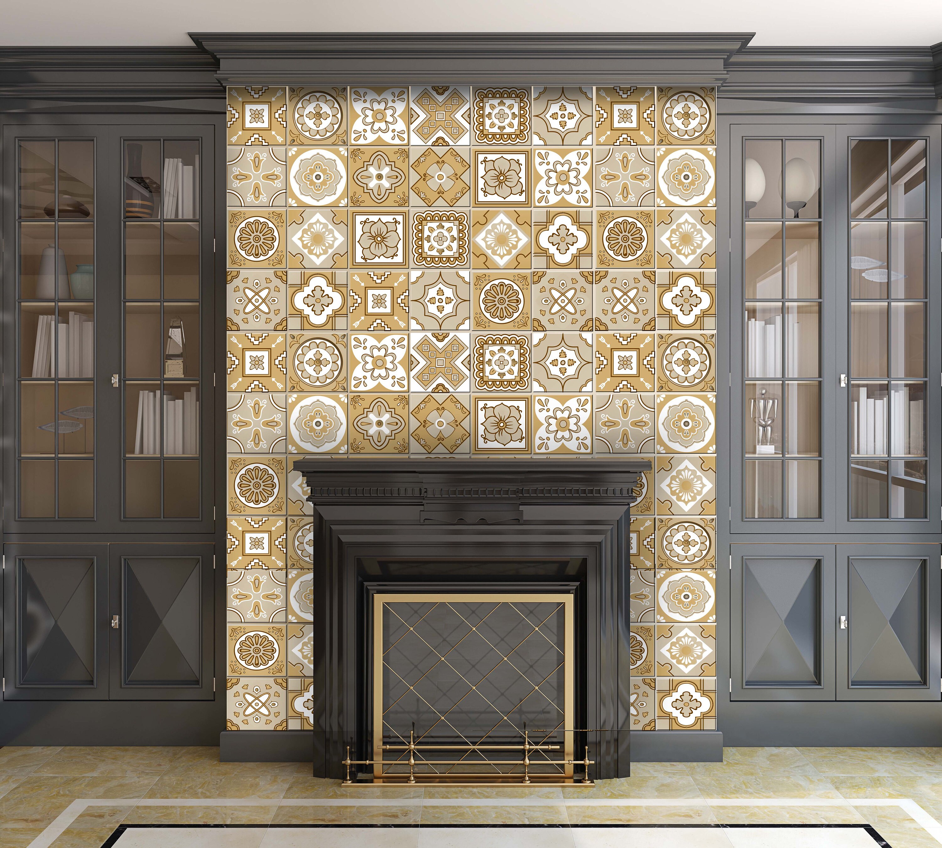 Decals 24 Cream Tiles Decals Bathroom Stickers Mixed Tiles for | Etsy