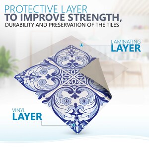 TILE STICKERS Set of 24 Tiles Decals Tiles Stickers Tiles for Walls ...