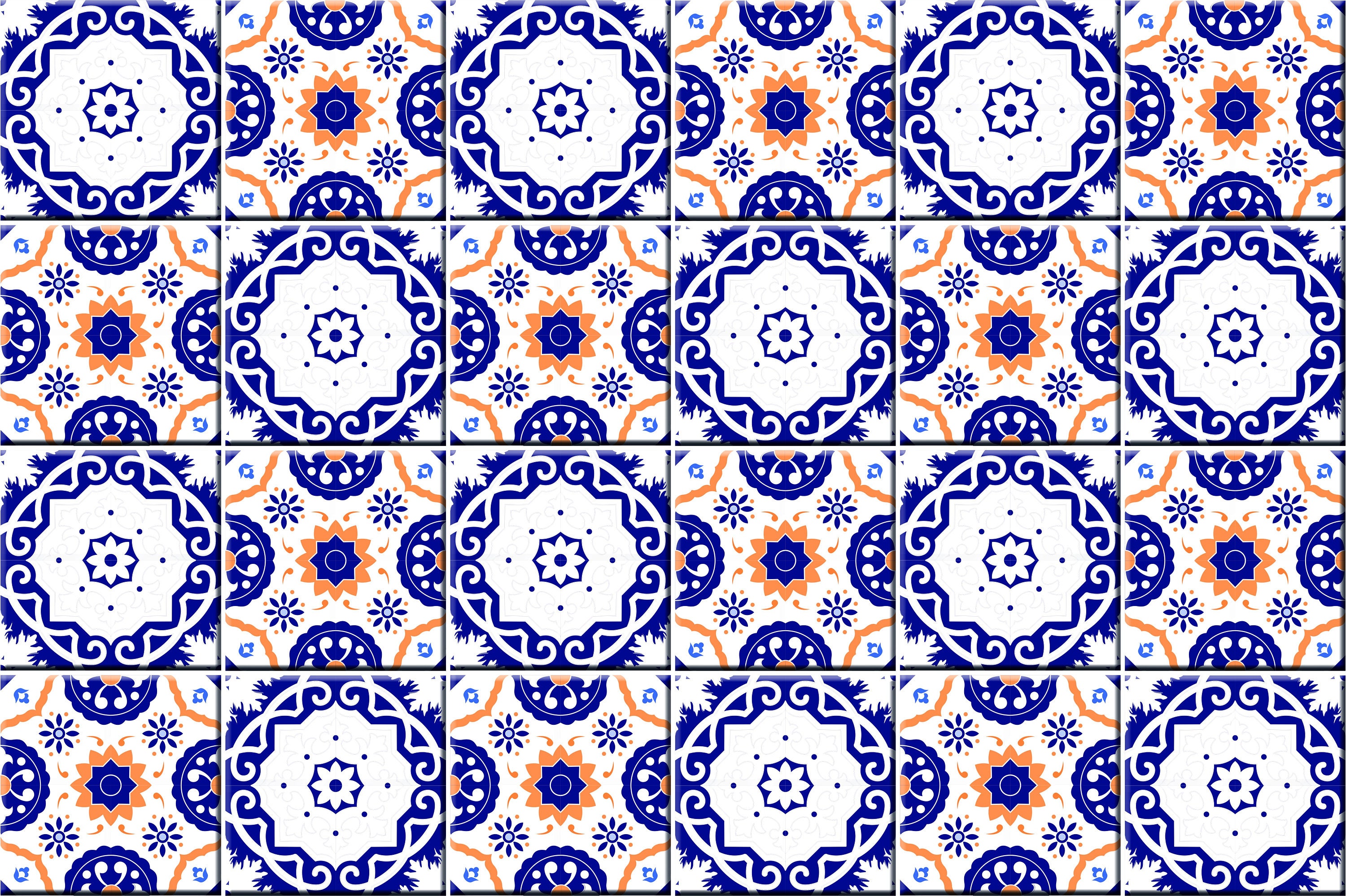 New Greece Blue Tile Design Carrelage Stickers Tile Decal - Etsy