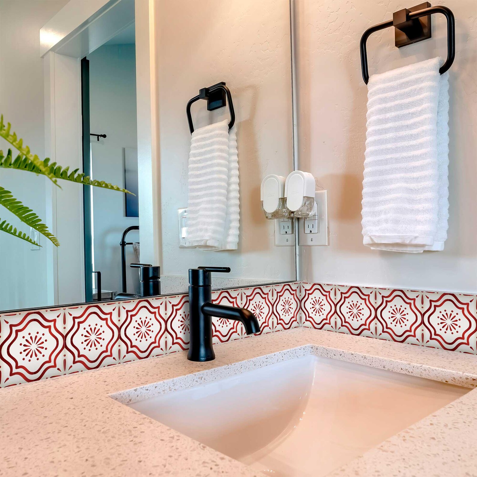 Shiny Red Tile Stickers for Home Decor Fliesenaufkleber Carrelage ...